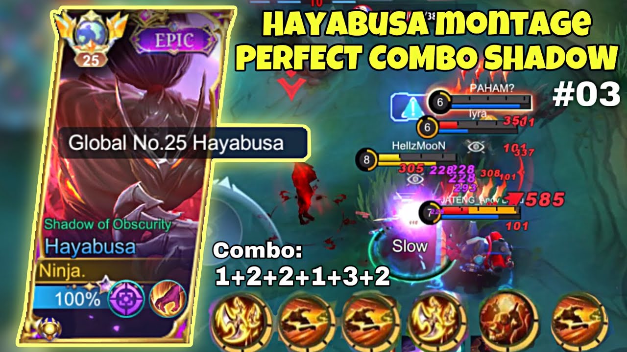 HAYABUSA PERFECT COMBO SHADOWS, MONTAGE RANKED HIGHLIGHT, BEST MOMENTS ...