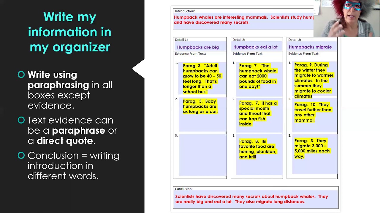 Writing an Informational Paragraph Using a Graphic Organizer - YouTube