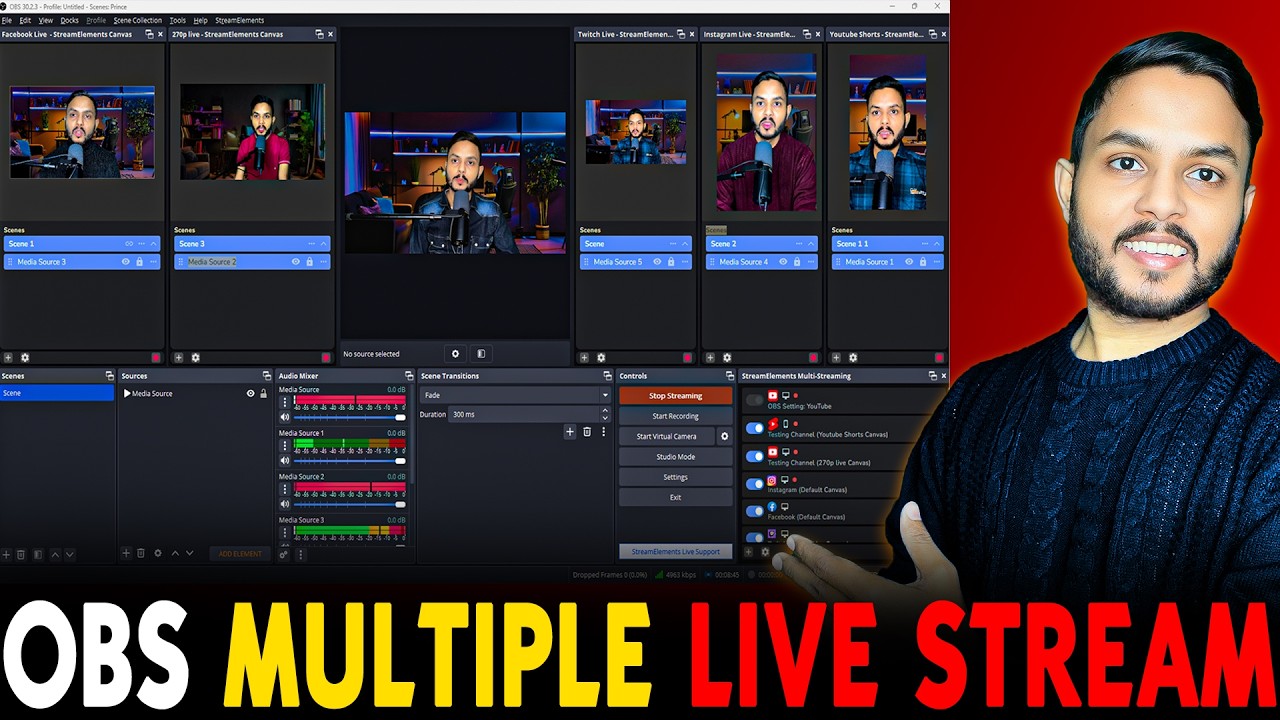 How To Multiple Stream with OBS Studio 2025 | Two live stream on one YouTube channel - YouTube