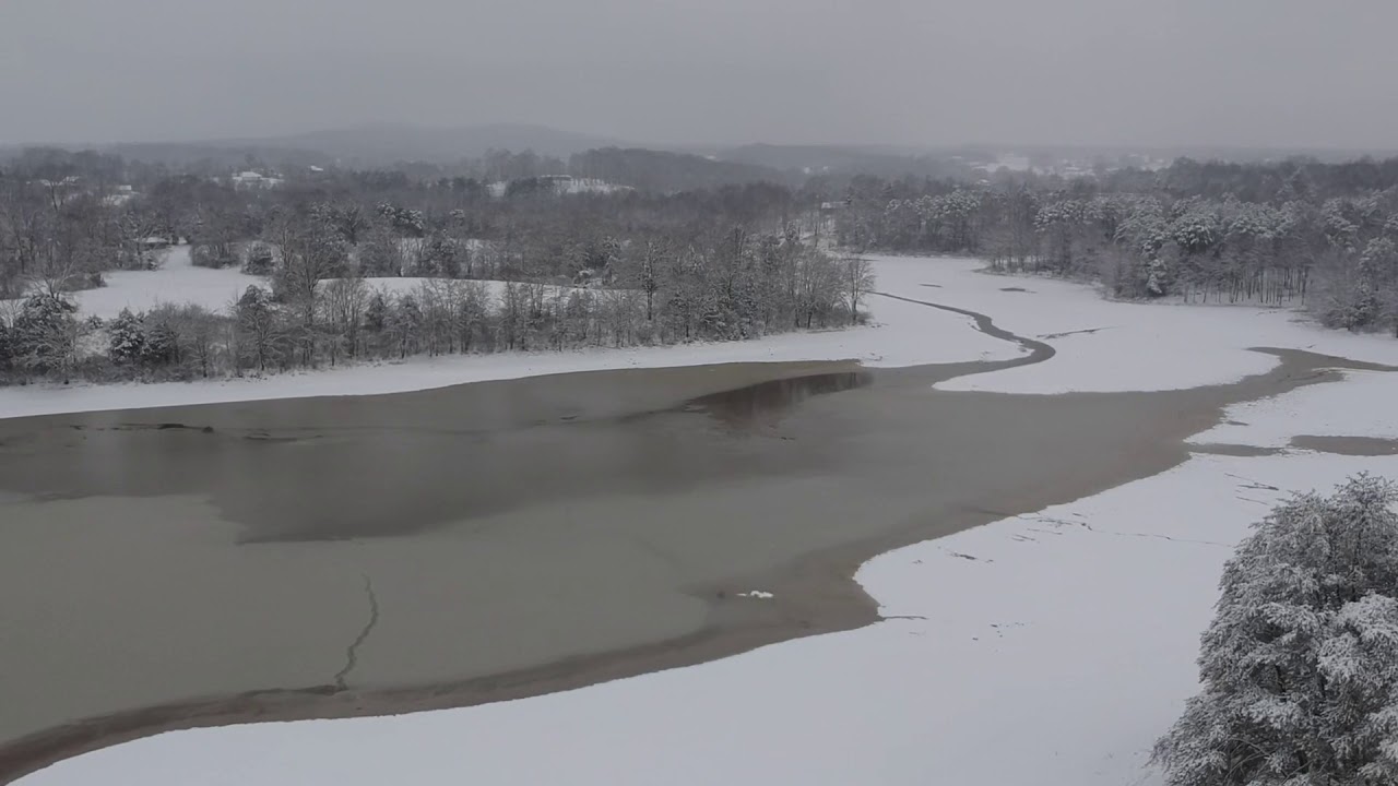 Mountain Run Lake, Culpeper, Va in winter, water level down - YouTube