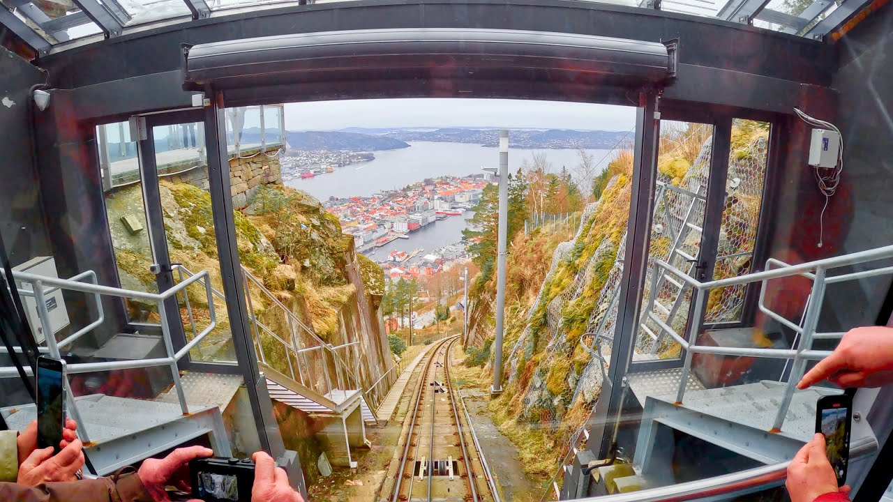 Tour of Mount Fløyen 4K (with Tram ride) | Bergen 🇳🇴 - YouTube