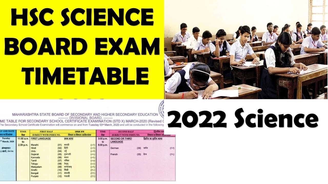 Board Exam Timetable For Class 12th Science (12th Board Exam 2022 ...