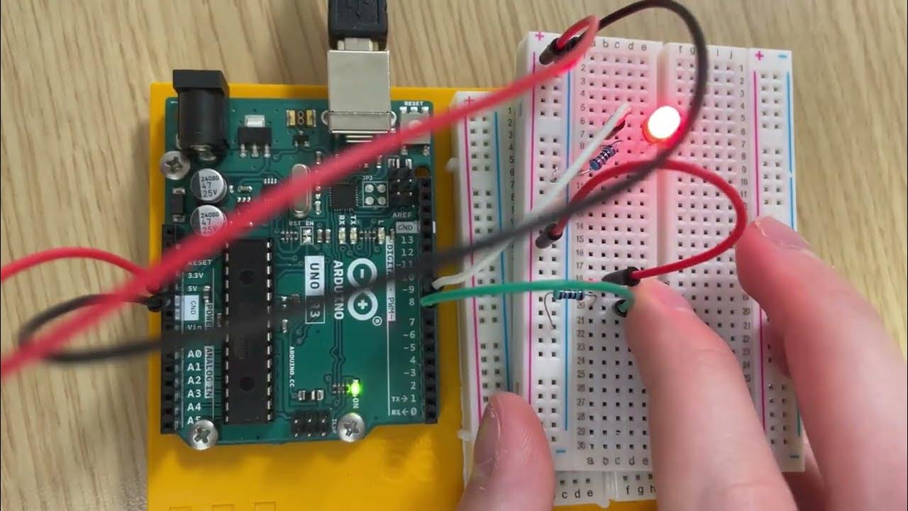 Make Button-Controlled LED w/Arduino - YouTube