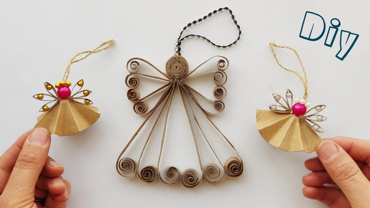 So cute! Christmas angel making with tissue paper rolls 🎄| recycling ...