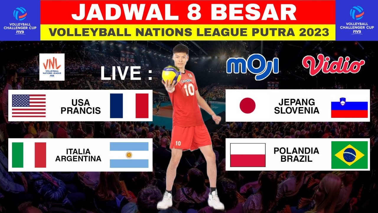 Jadwal VNL Putra 2023 Hari Ini Babak 8 Besar | Jepang vs Slovenia ...