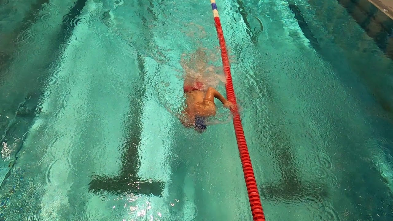 Backstroke flip turn - pulling on the lane line - YouTube