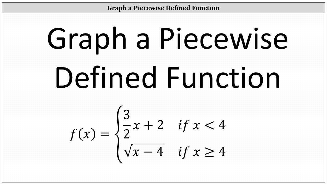 Graph a Piecewise Defined Function - 2 Part (Linear and Square Root ...