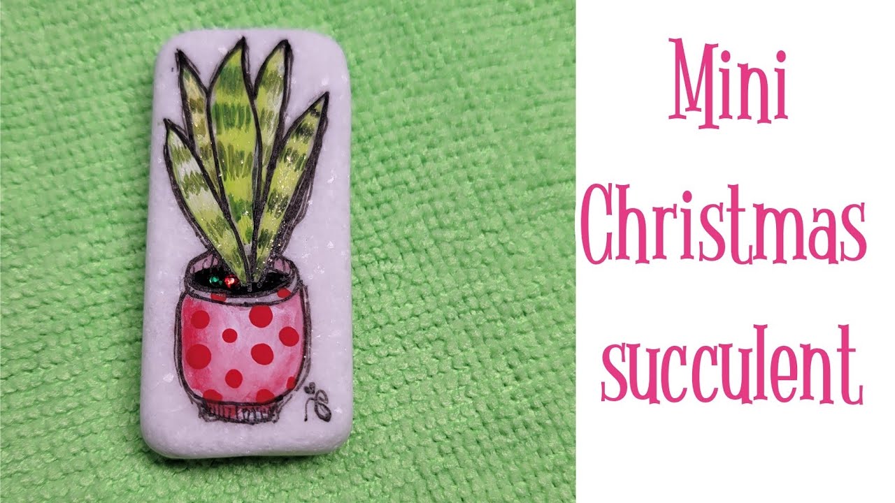 Mini Christmas succulent paint with me | kindness rocks | painted rocks ...