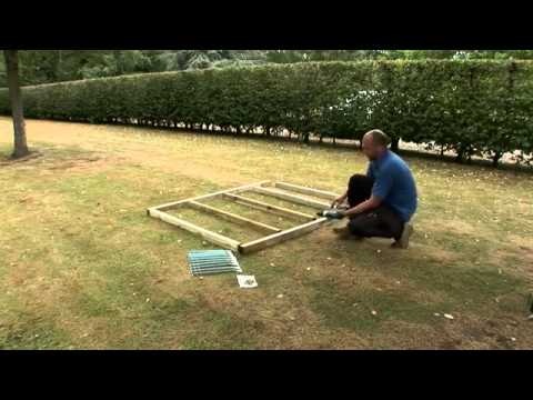 How To Build A Forest Wooden Shed Base - YouTube