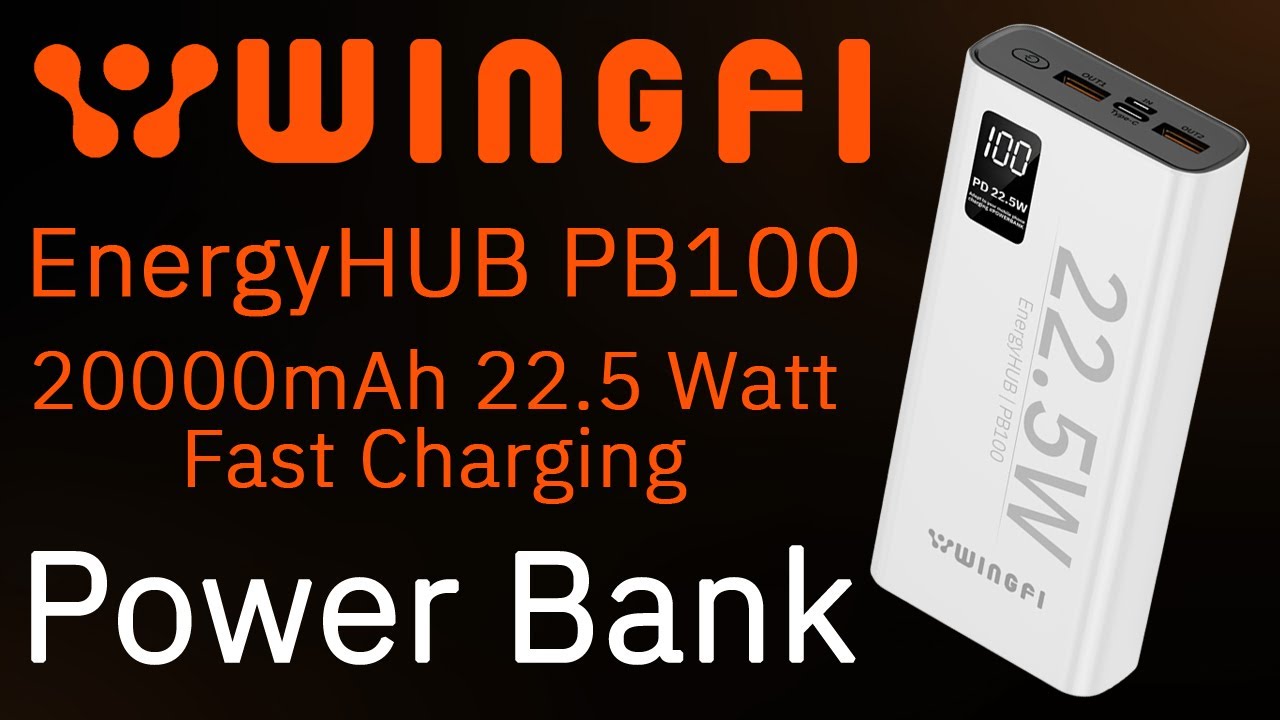 wingfi 20000 mAh 22.5W Compact Power Bank(White,Lithium Polymer,Power ...