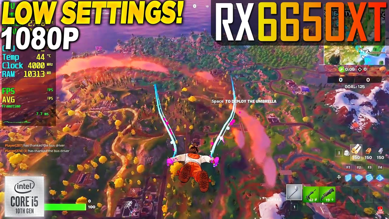 Fortnite Chapter 6 Season 2 RX 6650 XT + İ5 10400F - 1080p Low ...