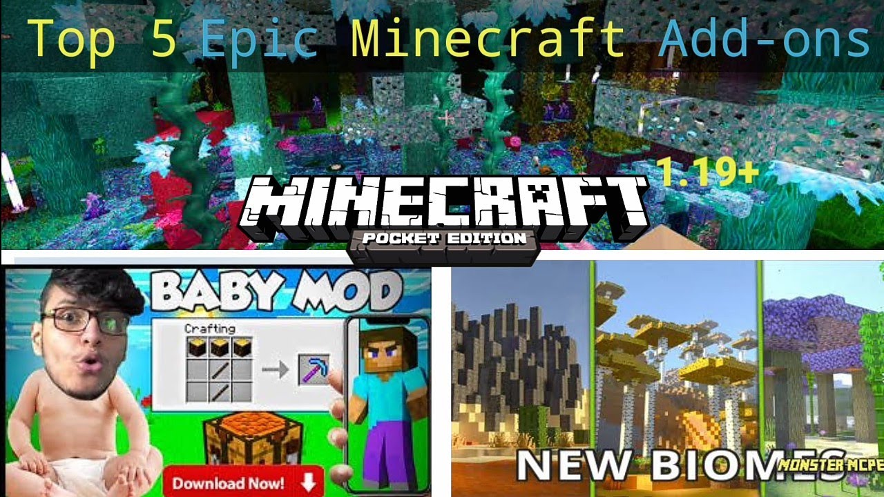 Top 5 Game Changing Mods For Minecraft PE || Best Minecraft Mods 1.19 ...