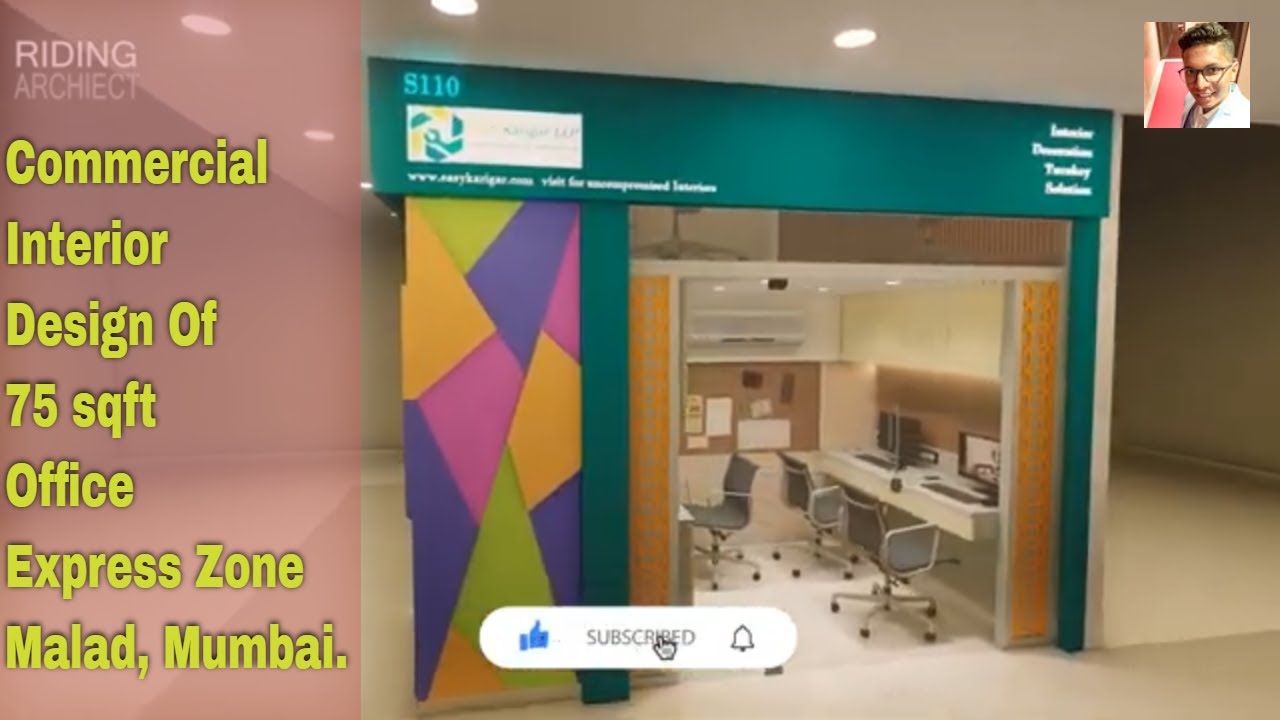 COMMERCIAL INTERIOR DESIGN OF 75 sqft OFFICE SPACE || Architect's ...