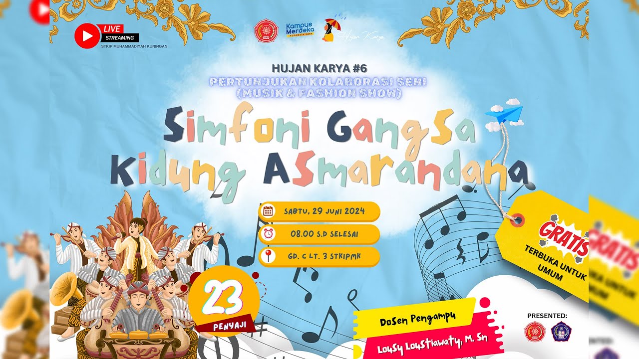 PERTUNJUKAN KOLABORASI SENI | HUJAN KARYA6 | SIMFONI GANGSA KIDUNG ...