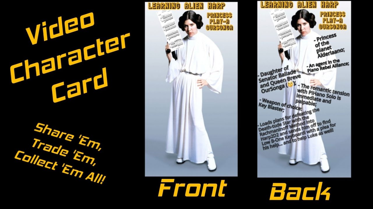 Princess Leia's Theme, Star Wars Parody 'Learning Alien Harp', Princess ...