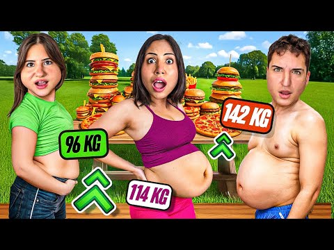 24 SAAT EN ÇOK KİLO ALAN KAZANIR ?! @yagmurerroglu | Damla Eroğlu | Ahmet Eroğlu