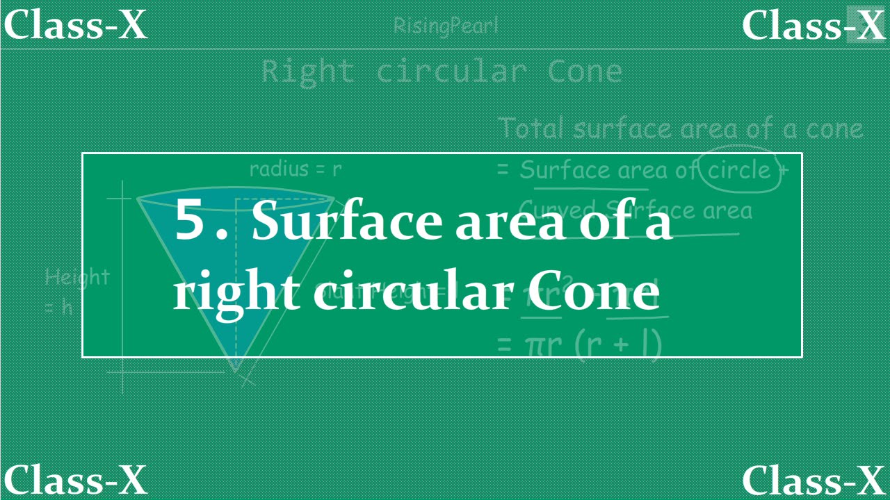 Surface areas and volumes - 5. Surface area of right circular Cone ...