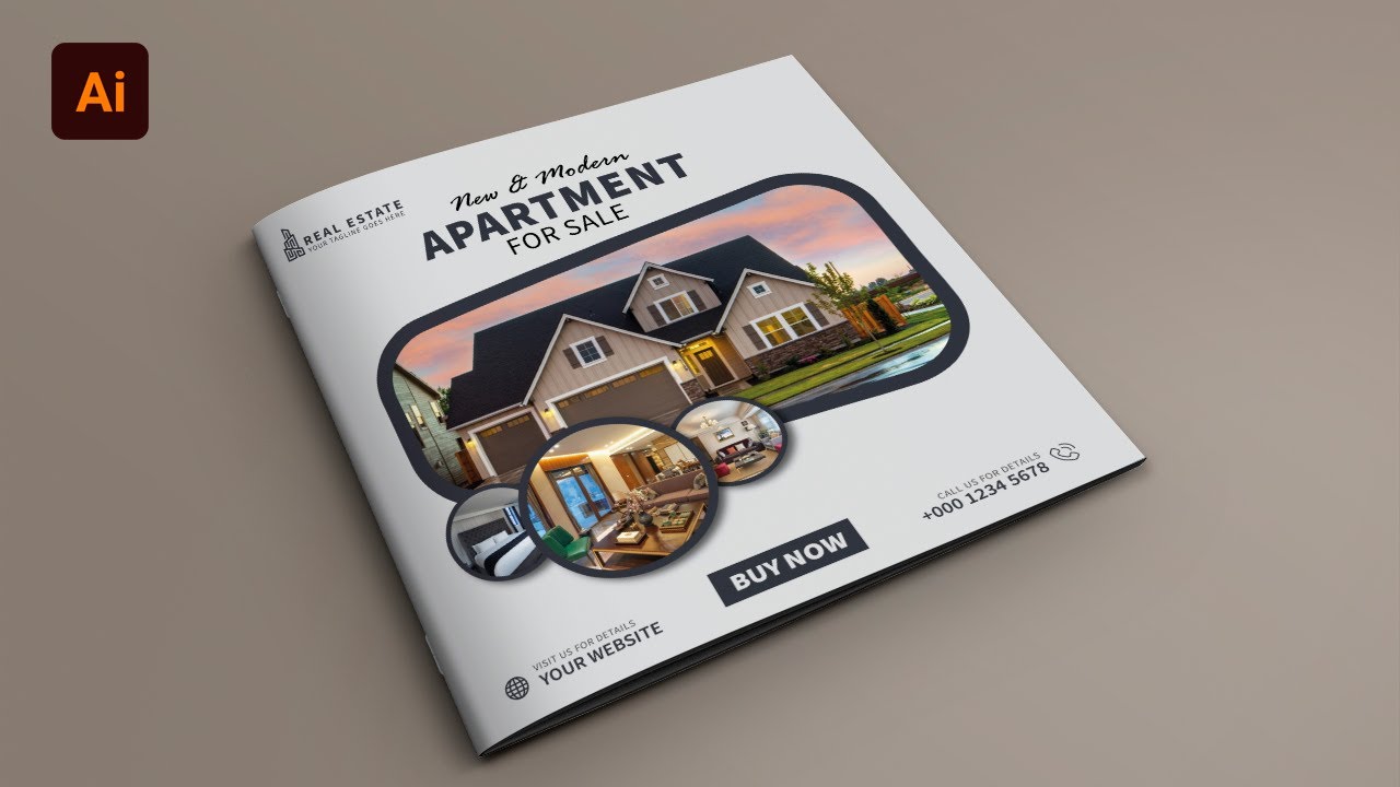 How to Design an Apartment Poster in illustrator 2023 | Poster Design ...