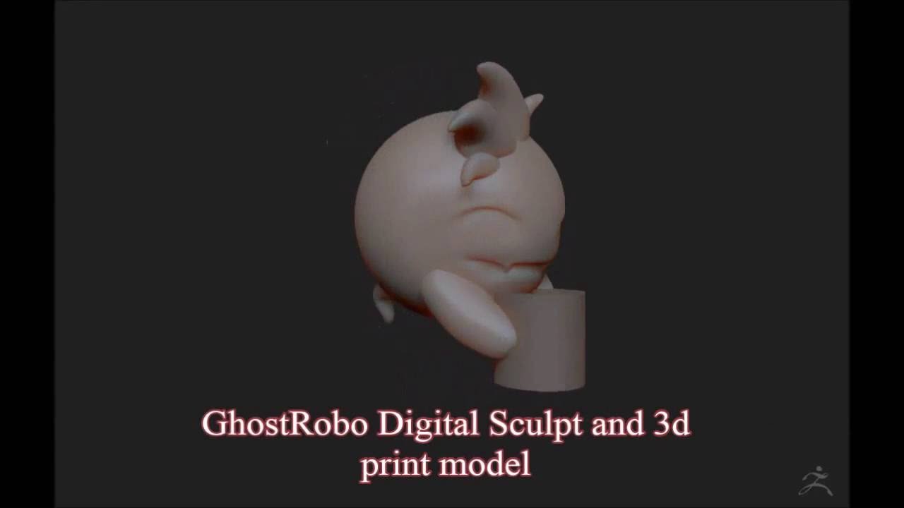 Ghostrobo digital sculpt and 3d printed - YouTube