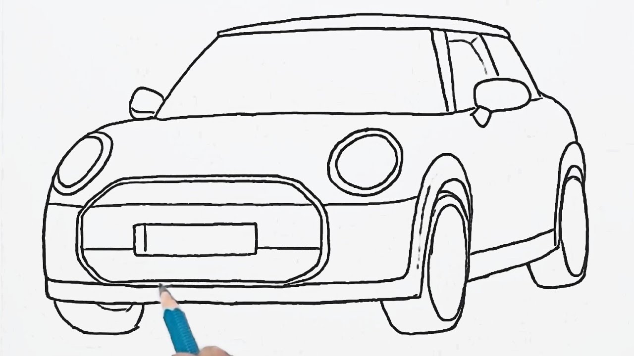 Mini Cooper Pencil Drawing Tutorial | Easy MINI COOPER Drawing | How to ...
