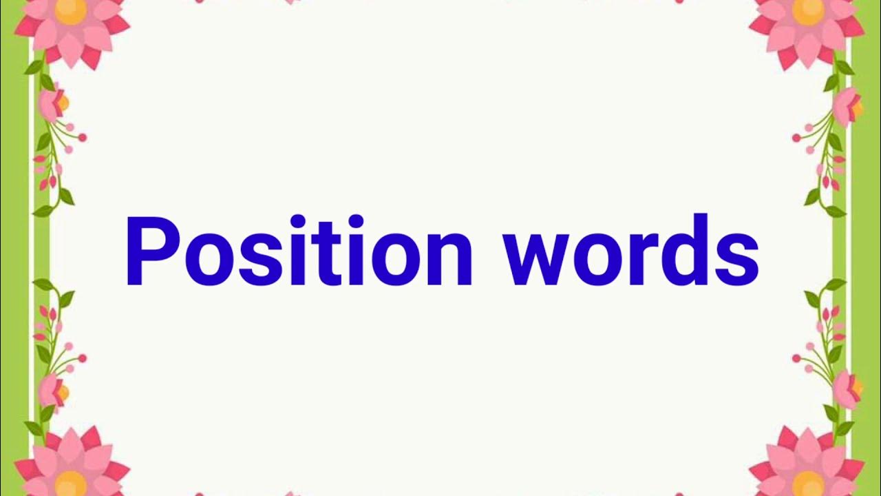 Position words Activity ,Class 1 English - YouTube