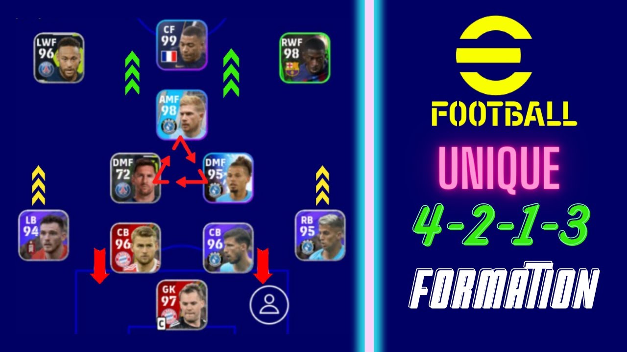 How To Get 4-2-1-3 Unique Formation In E Fooball 2023 || 4213 Formation ...