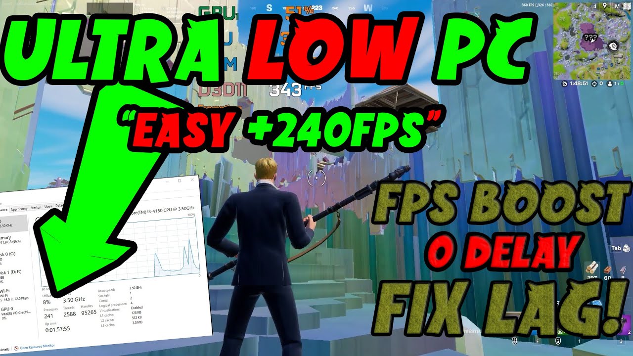 How To Fortnite FPS Boost ULTRA LOW END PCs LAPTOPS Get Maximum FPS ...