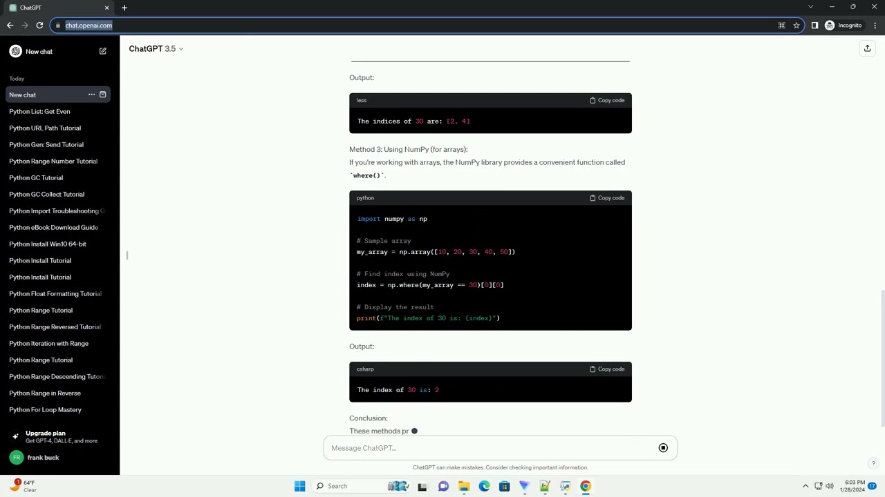Python Get Index By Value YouTube Python Get Index By Value YouTube