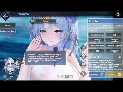 Azur Lane: New FFNF Alsace L2D Skin Talk & Move (Heat-Beating Summer Sacrament) - YouTube