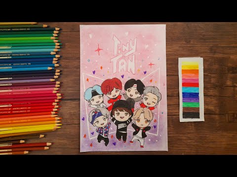 So cute🥺? How to draw BTS tiny tan😍💜 - YouTube