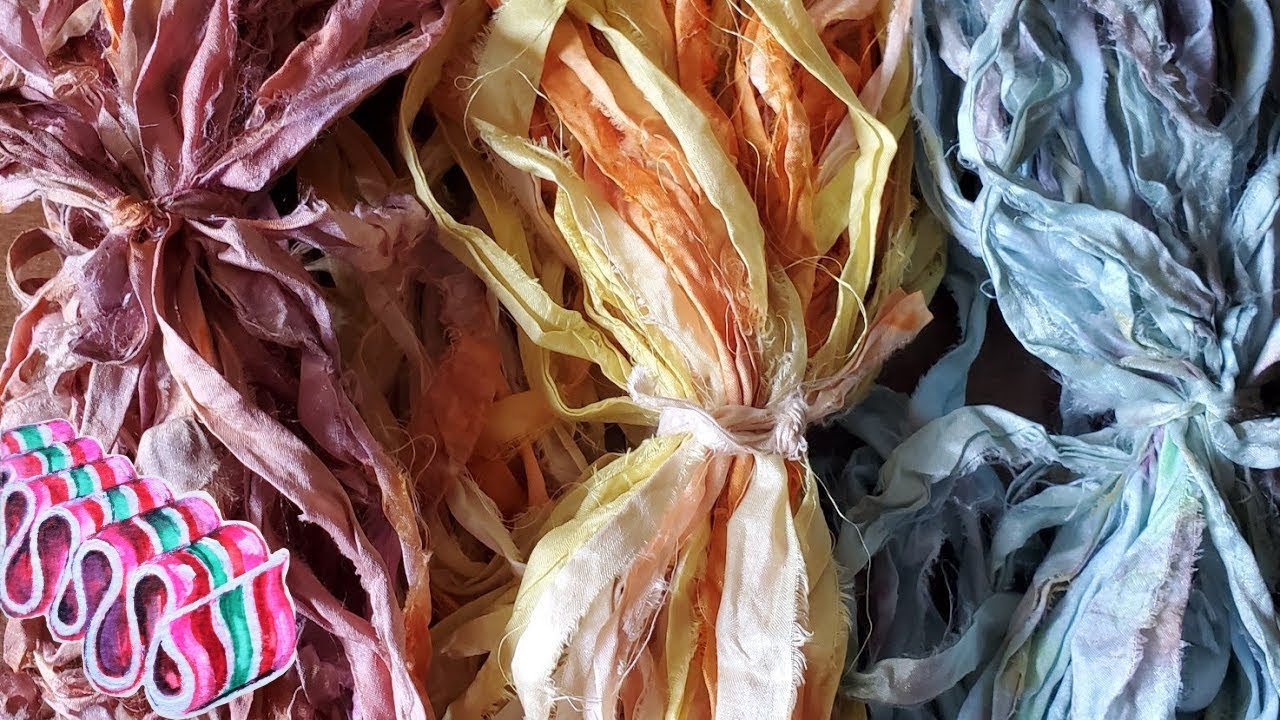 Dyeing Silk Sari Ribbon - the Corny Trio! How 3 methods of dyeing ...