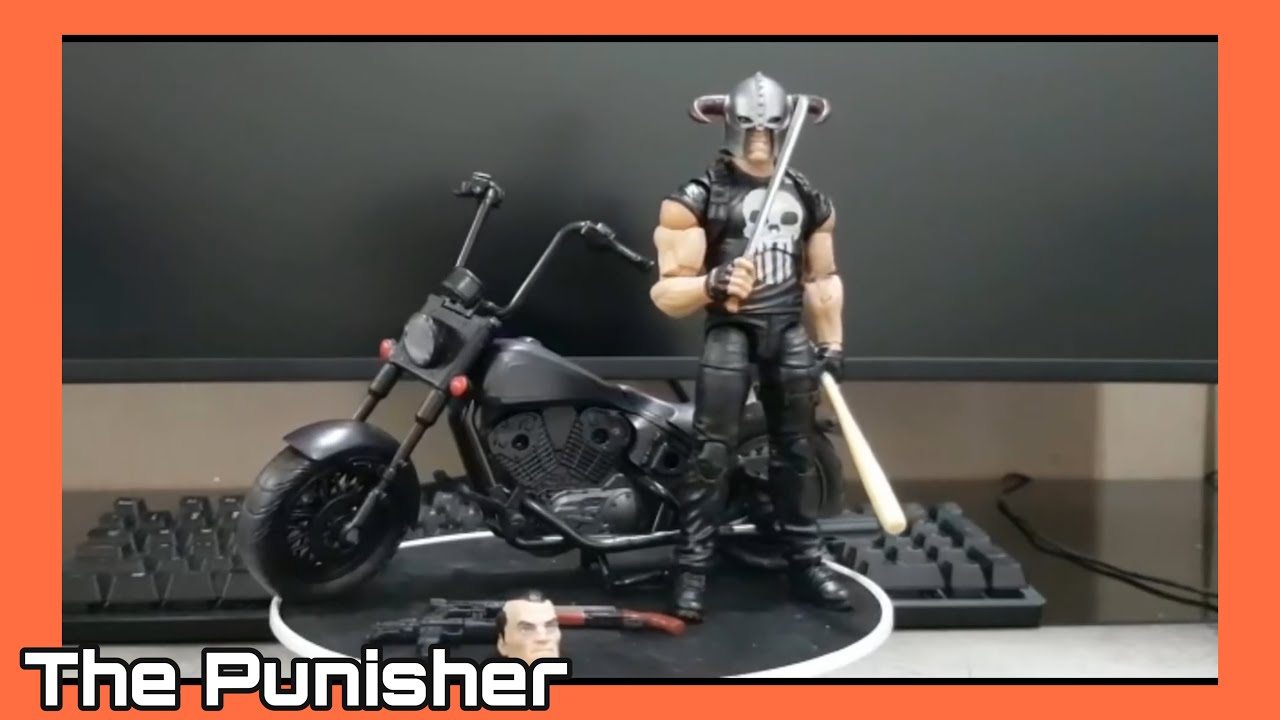 Marvel Legends Series The Punisher Figure With Motorcycle Unboxing ...