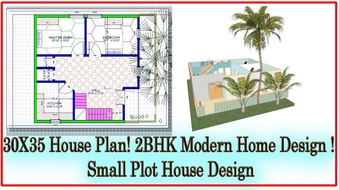 30x35 House Plan | 2BHK Modern Home Design | Small Plot House Design ...