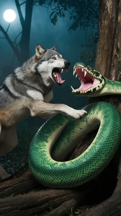 shark vs eagle wolf vs python bear vs komodo Ai video #ai #lion # ...