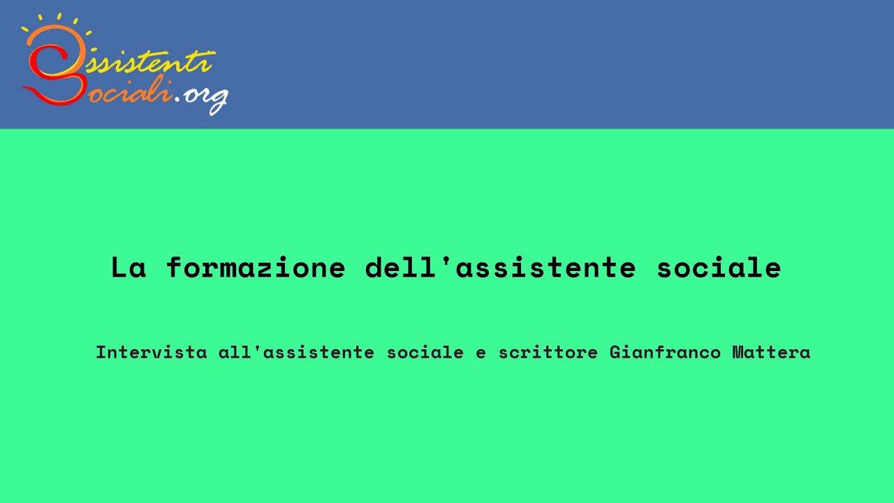 La formazione degli assistenti sociali - YouTube