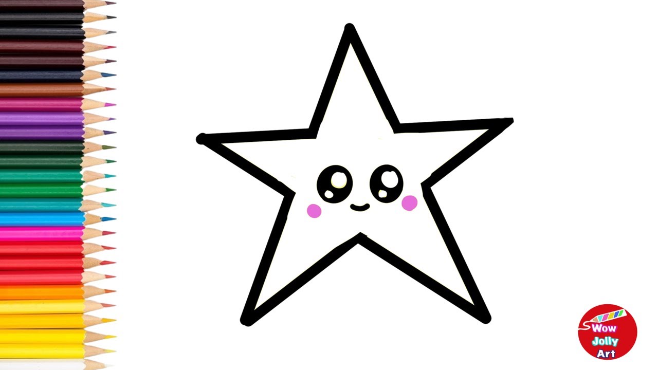 How to Draw a Star Easy, Simple Drawing And Painting For Kids and ...
