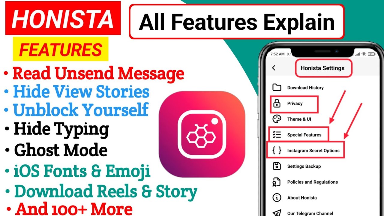 Honista Settings | Honista Instagram All Features | Honista Features ...