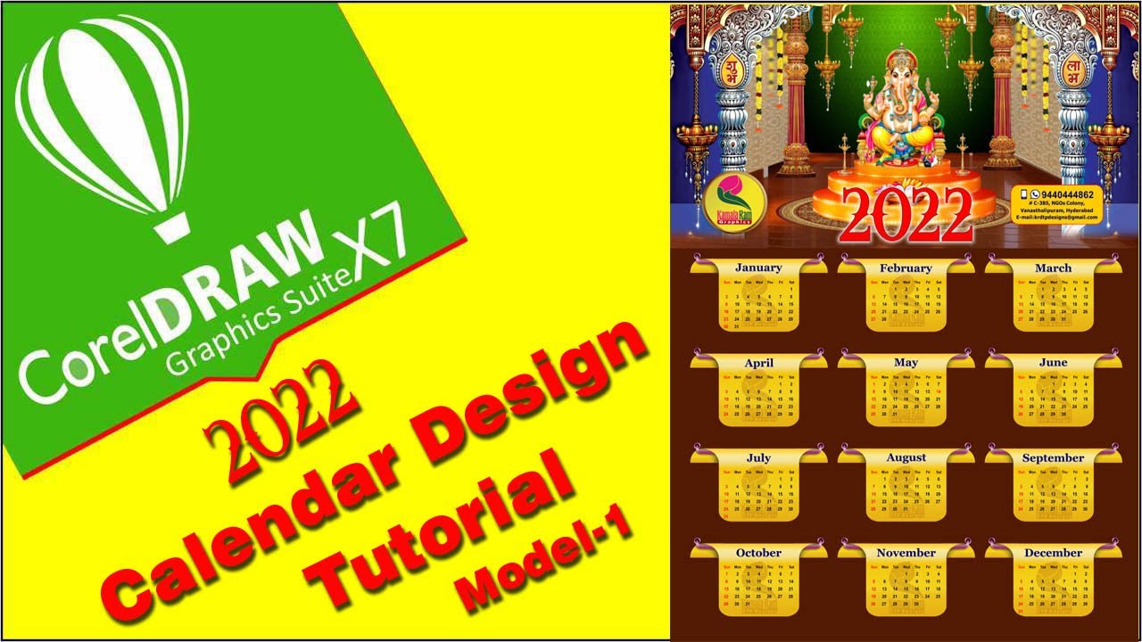 2022 Creative Calendar design tutorial model-1 using Corel Draw X7 # ...
