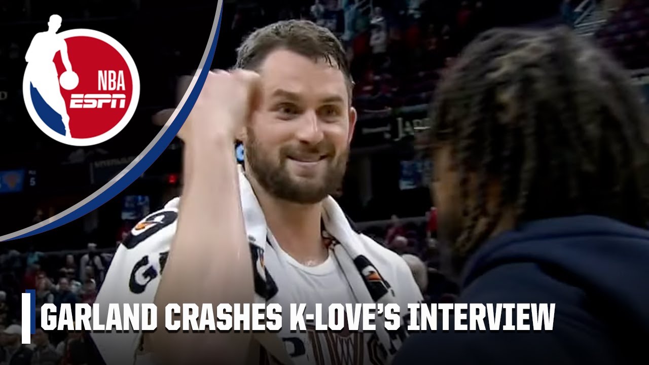 Darius Garland shows Kevin Love some love mid postgame interview ️ ...