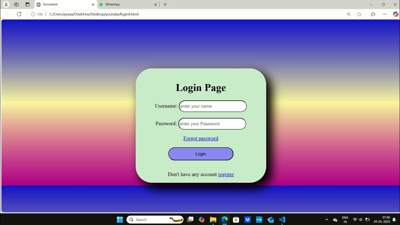 Login Form In Html And Css Htmltags Css Educatio Htmlandcss Youtube 4275