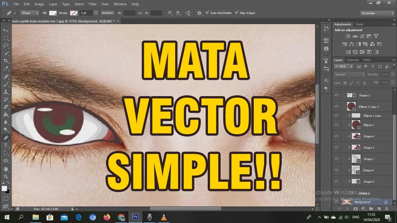 TUTORIAL MEMBUAT MATA VECTOR PHOTOSHOP CS6 (SPEED ART) - YouTube