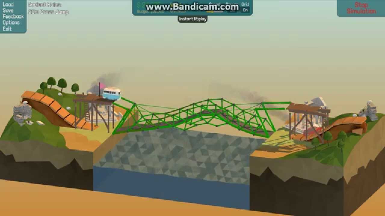 poly bridge how to 20m Cross Jump Ancient Ruins, Solution. - YouTube