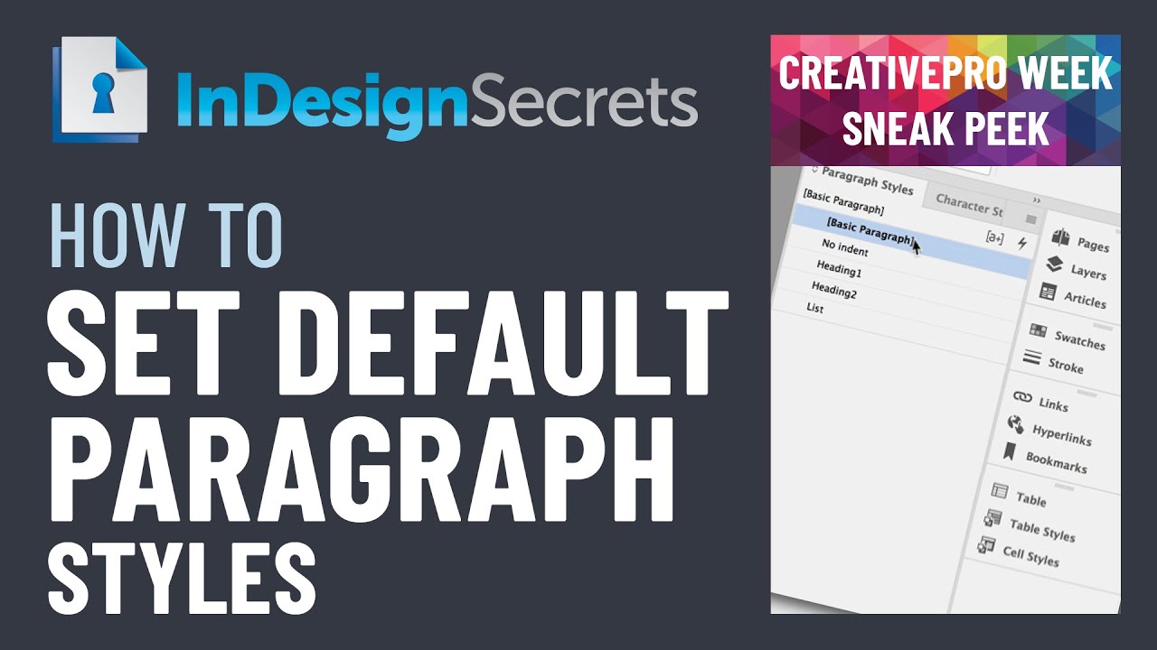 InDesign How-To: Set Default Paragraph Styles (Video Tutorial) - YouTube