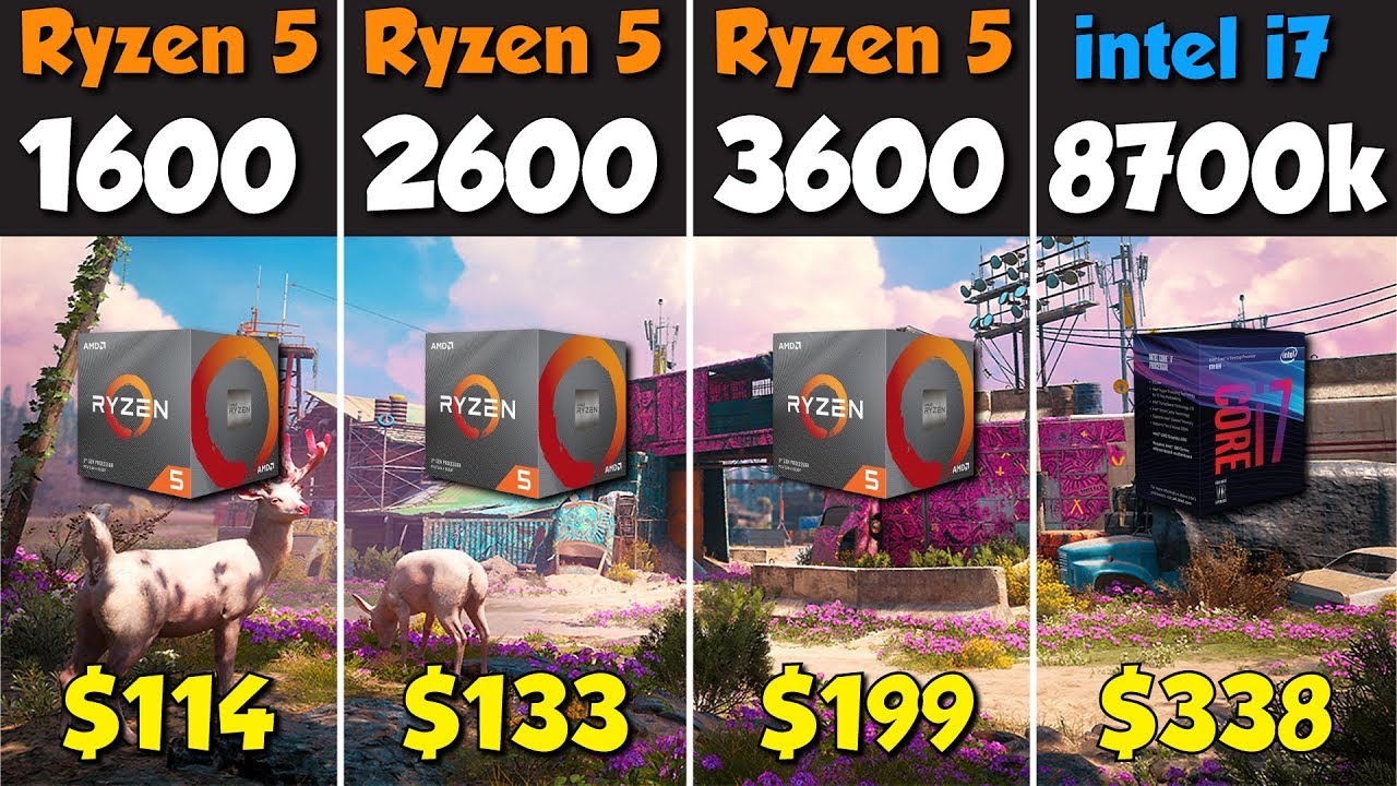 Ryzen 5 3600 Vs Ryzen 5 2600 Vs Ryzen 5 1600 Vs I7 8700K YouTube