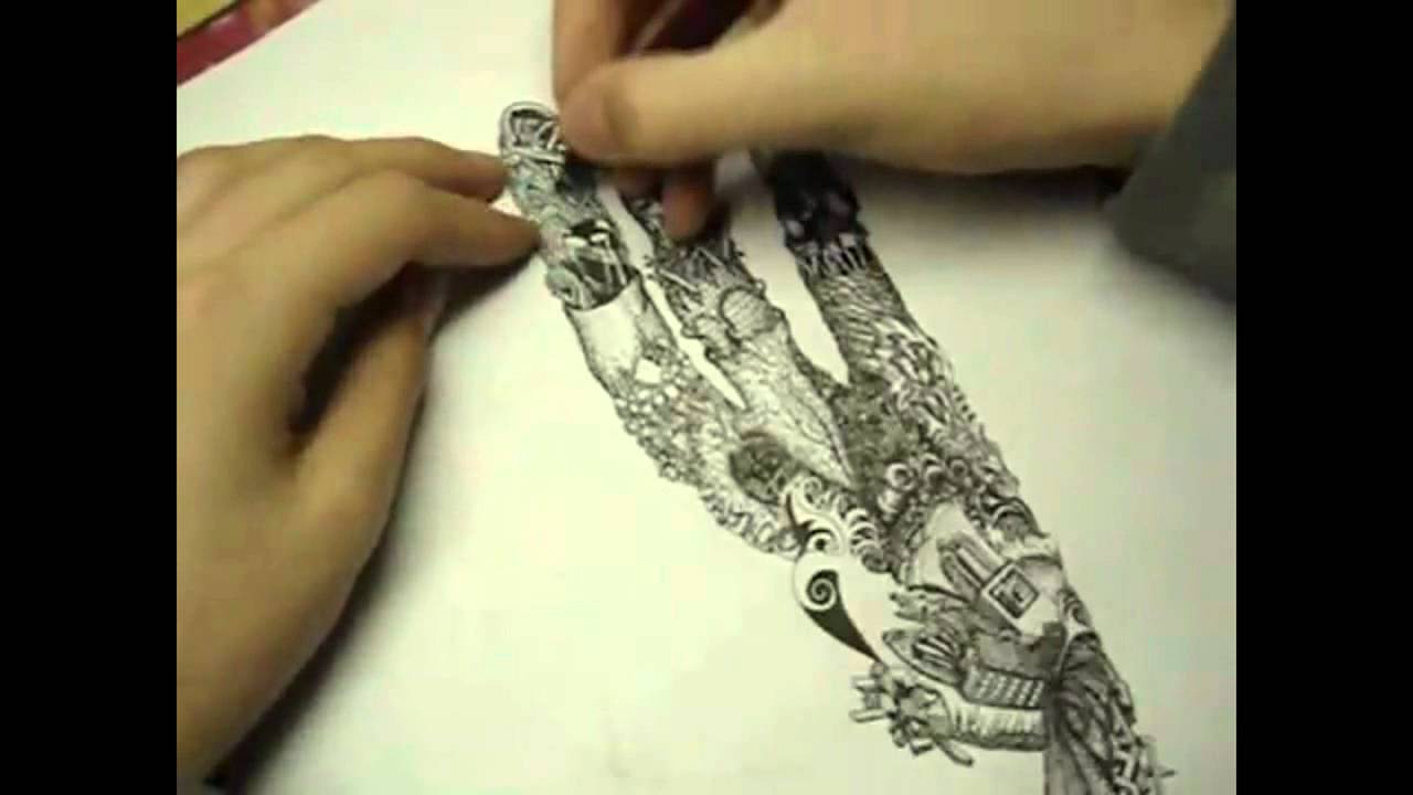 Timelaps - Surrealistic hand drawing - YouTube