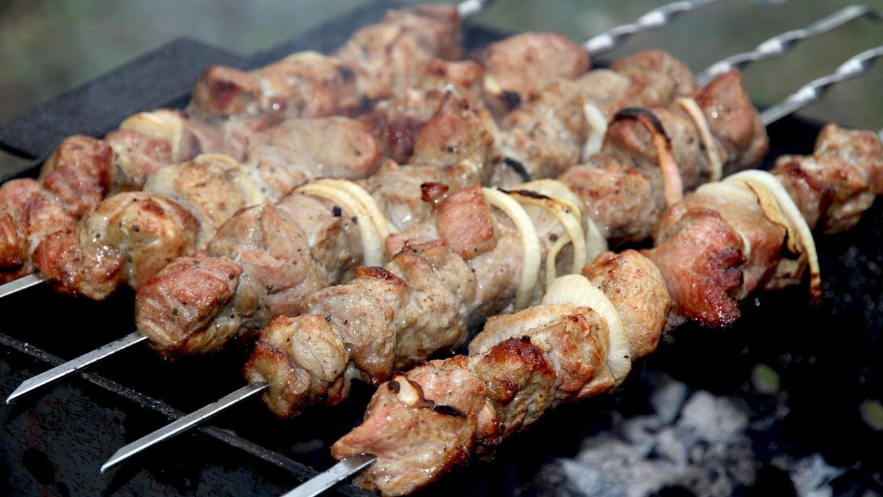 Шашлык из свинины маринованный в уксусе Простой рецепт шашлыка из
