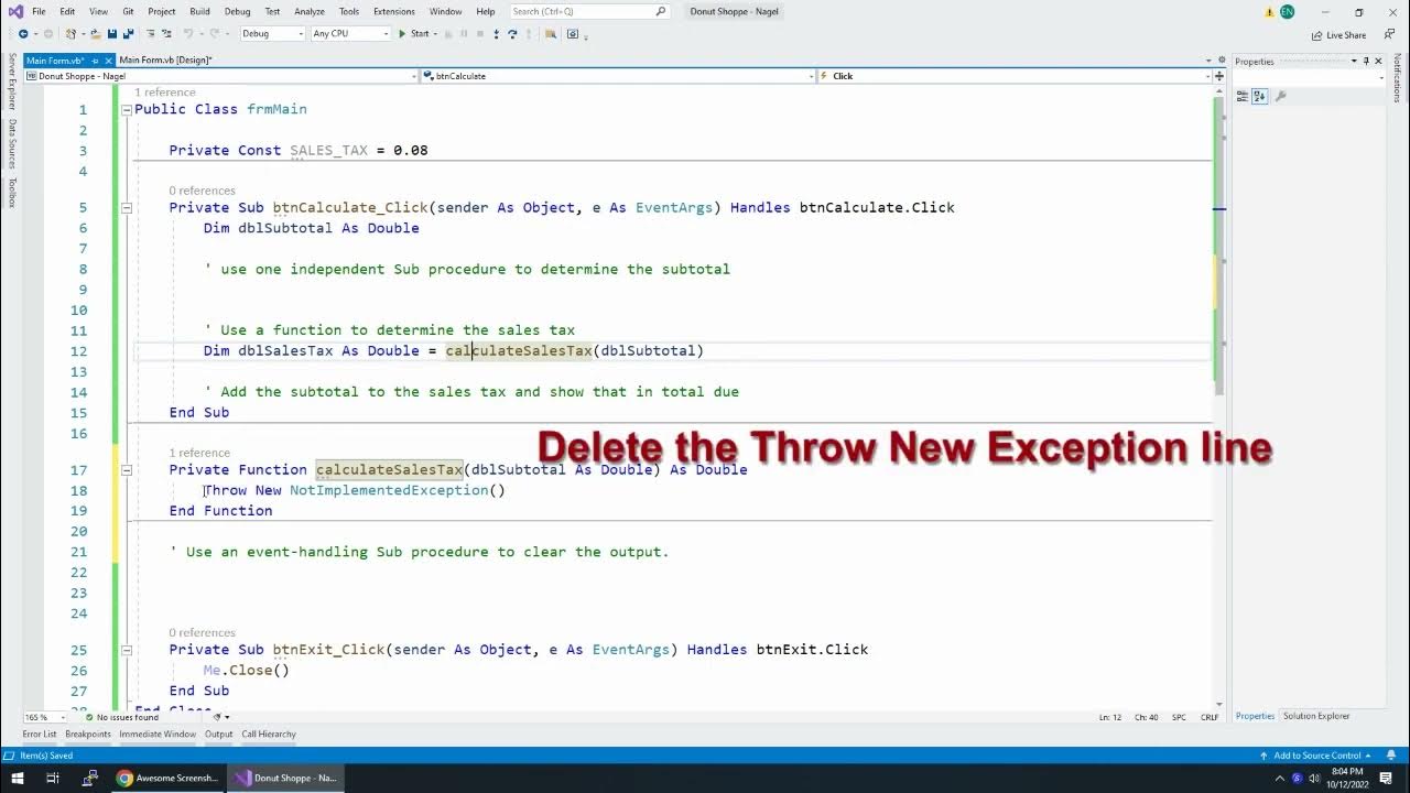 The Donut Shoppe Exercise 6-7 Zak's Programming with Microsoft Visual Basic 2019/2022 - YouTube