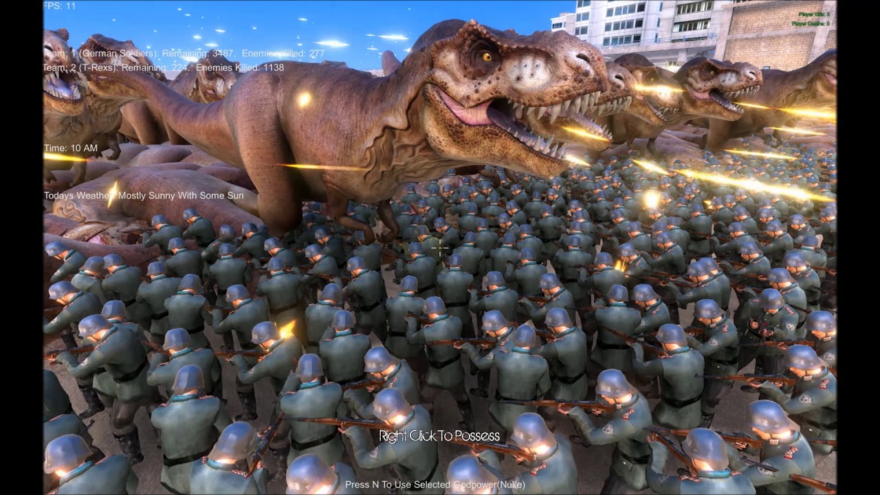 500 T-REX vs 5000 German Soldiers - Ultimate Epic Battle Simulator ...