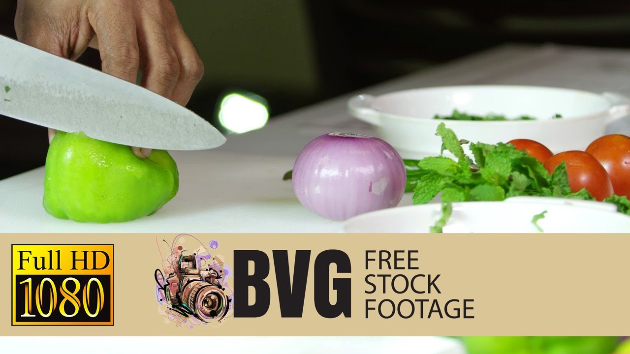 FREE STOCK FOOTAGE DOWNLOAD ll VEGETABLE CUTTING - YouTube