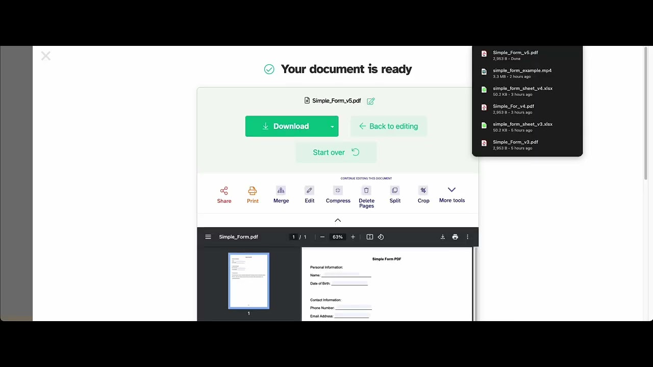 Simple PDF Form - YouTube